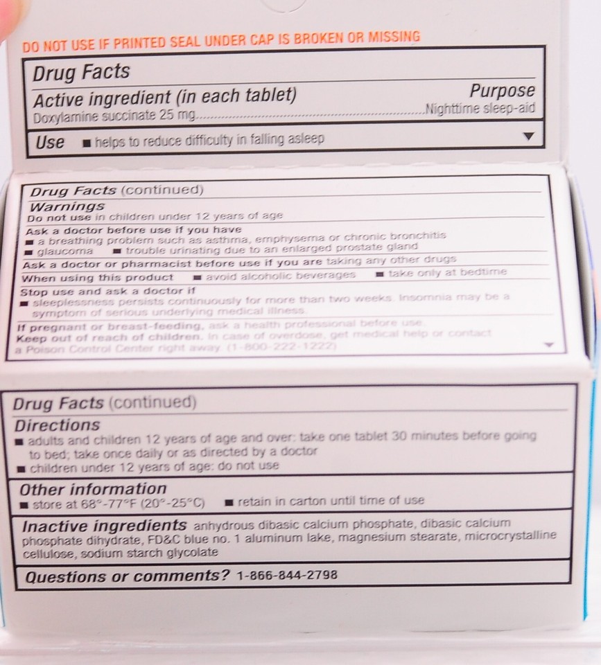 Unisom SleepTabs 25mg Doxylamine Succinate Nighttime Sleep Aid 48ct EXP ...