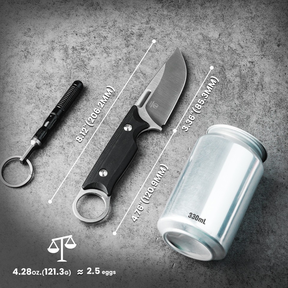 Kizer Cabox Drop Point Fixed Blade Knife G10 Handle 154CM Steel Blade ...