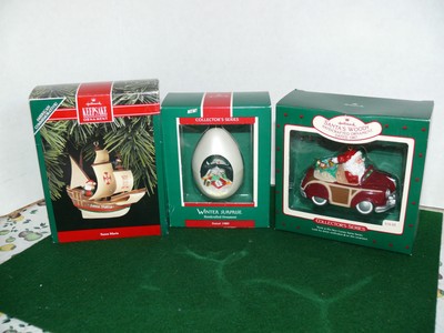 LOT 3 Hallmark Keepsake Ornaments," Winter Surprise" Santa Maria "Santa ...