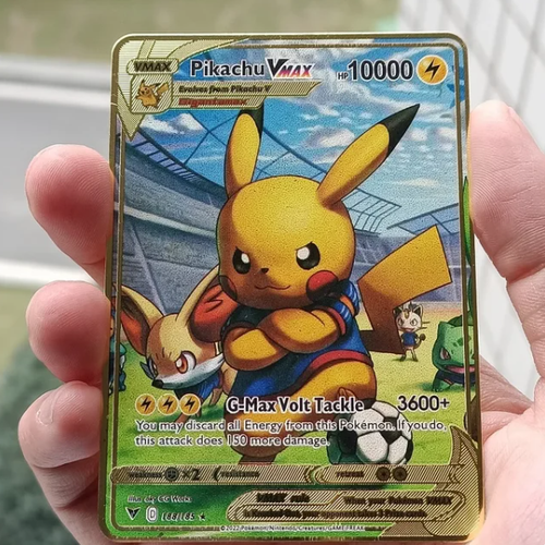 POKEMON SOCCER PIKACHU METAL COLLECTABLE CARDS 10000HP VMAX FunArt | eBay