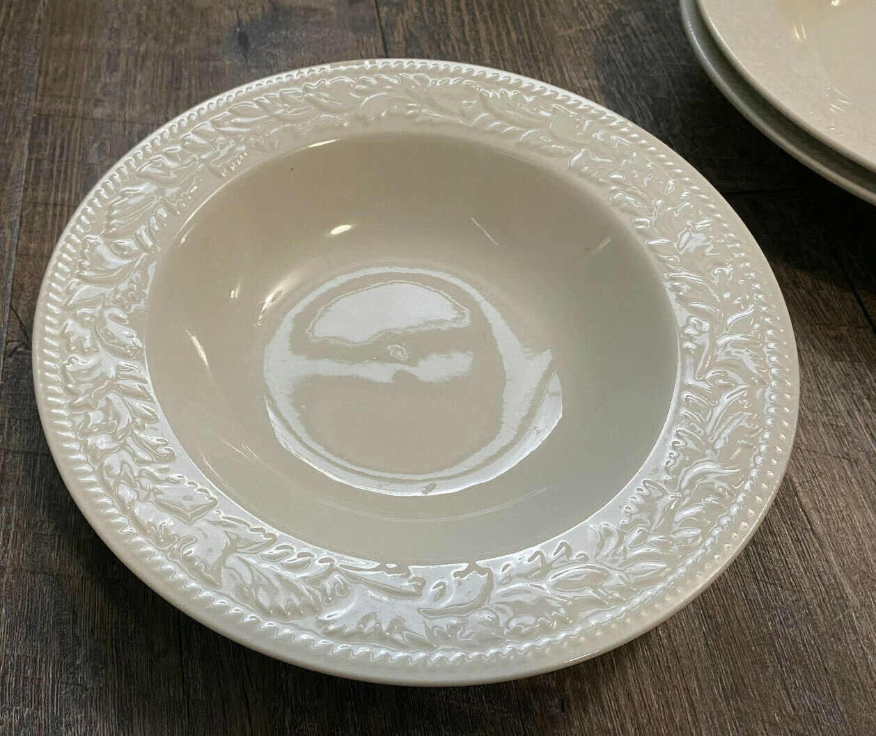 Sango Garland Embossed Scrolls & Floral 9" Rim Salad/Soup Bowls 8837 ...