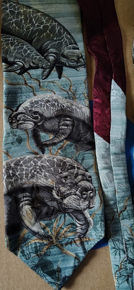 1995 MANATEE MOON by Marc Dennis ENDANGERED SPECIES silk Necktie Tie | eBay