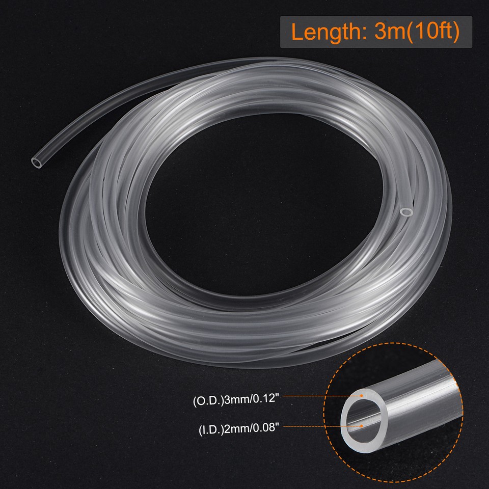 Vinyl Tubing Flexible PVC Hose 2mm ID x 3mm OD 10Ft Plastic Tube Clear ...