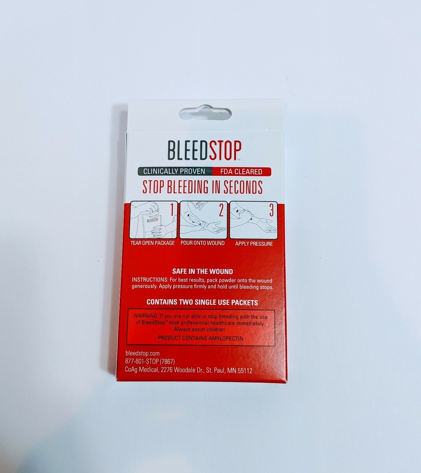 BleedStop (2PK) Stop Bleeding in Seconds Emergency First Aid Home ...