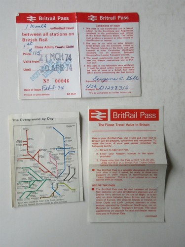 BRITISH RAILWAYS 1974 BRITRAIL PASS TICKET with holder | eBay