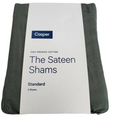 Casper 100% organic cotton the Sateen 2 standard pillow shams New ...