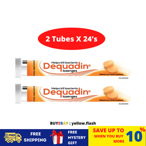 DEQUADIN Citrus Lozenges (Dequalinium) Sore Throat 24's x 2 Tubes | eBay