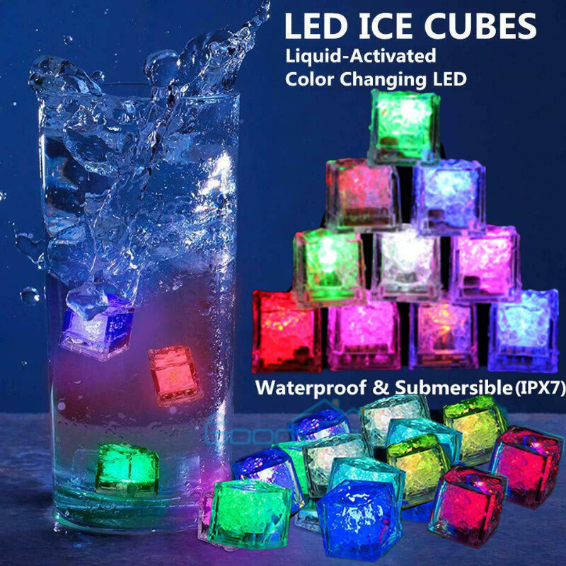 Light Up Plastic Ice Cubes Promotional Blank PINK Lited Ice Cubes