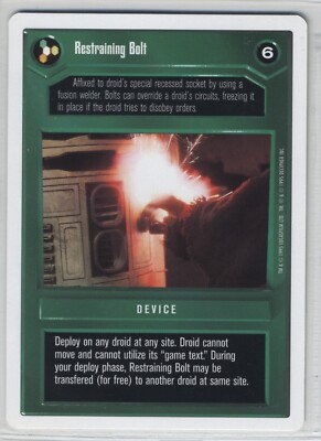 Star Wars CCG Restraining Bolt Premiere WB White Decipher Free Shipping ...