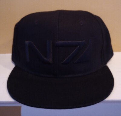 Mass Effect N7 3D Embroidered Emblem Black Adjustable Snapback Cap Hat ...