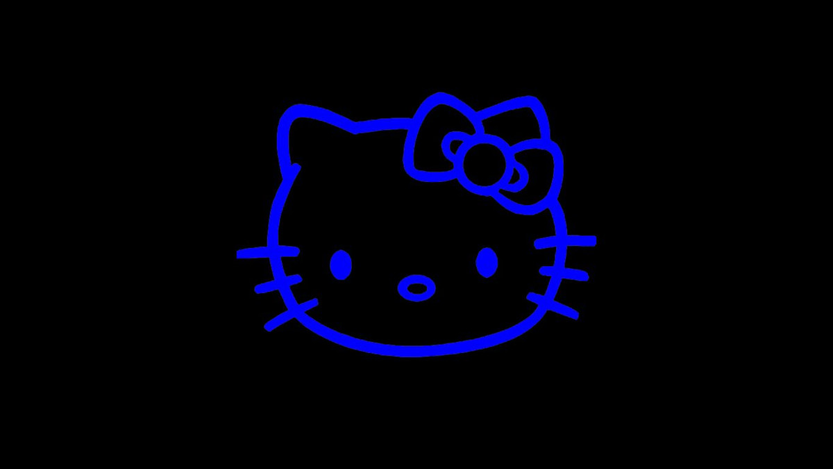 Hello Kitty Face Background Blue