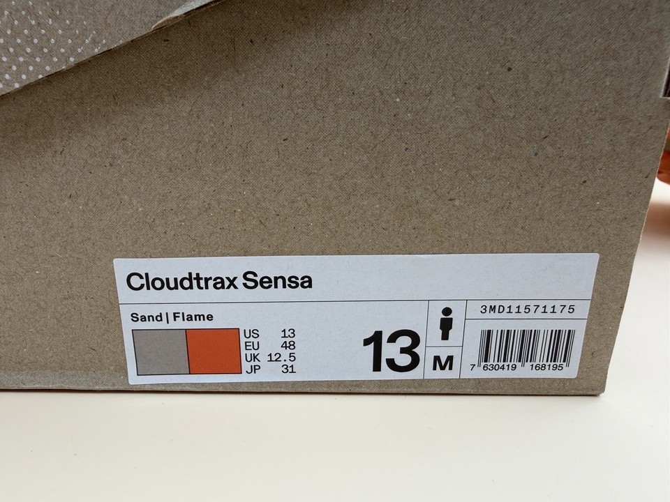 On Running Cloudtrax Sensa Sand Flame Men’s Size 13 Brand New Authentic ...
