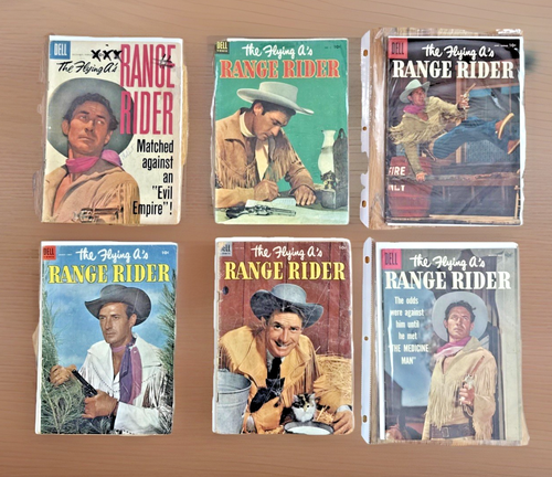 Lot 6 Dell Range Rider Comics Flying A Photo Covers Western 10¢ Issues ...