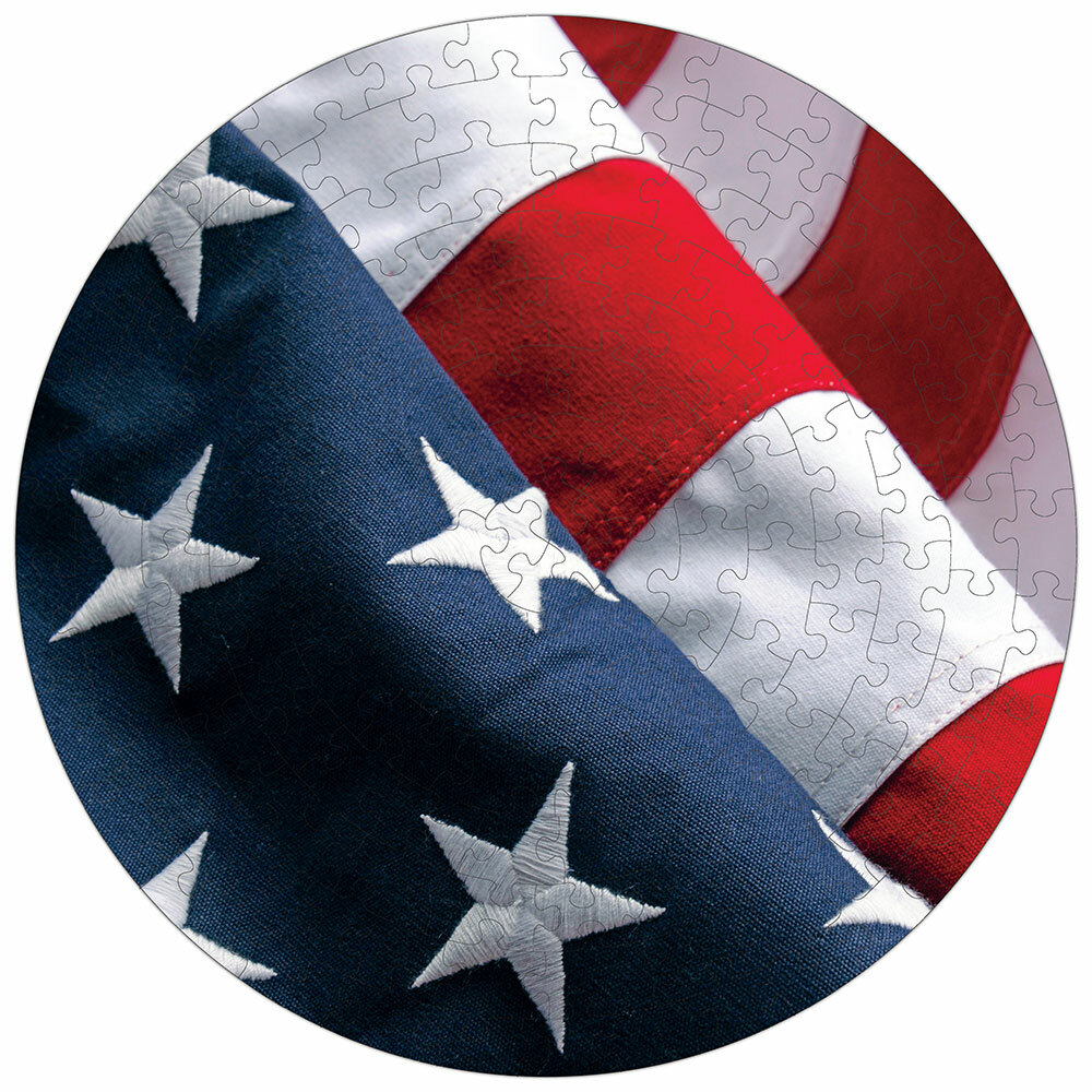 The Waving American Flag PUZZLE A· ROUND Puzzle - 140 Pieces - by ...
