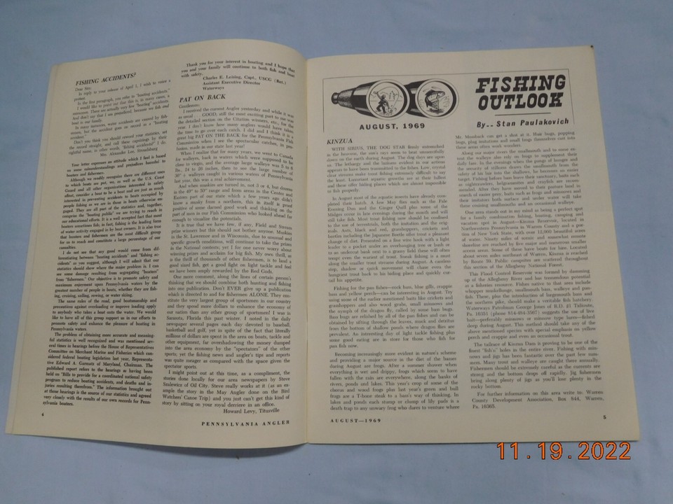 VINTAGE Pennsylvania Angler Magazine August 1969 | eBay