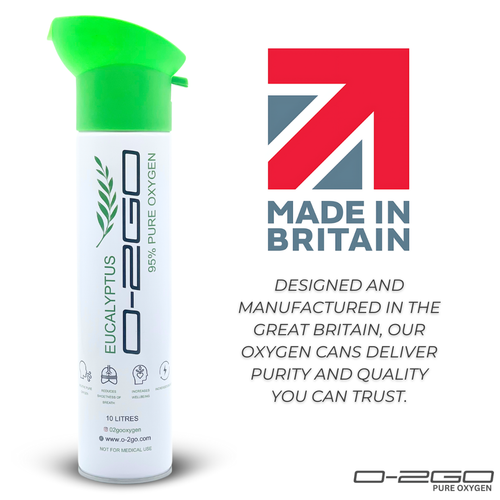 O2GO Oxygen with Eucalyptus 10 Litre Pure Breathing Oxygen Can/Bottle ...