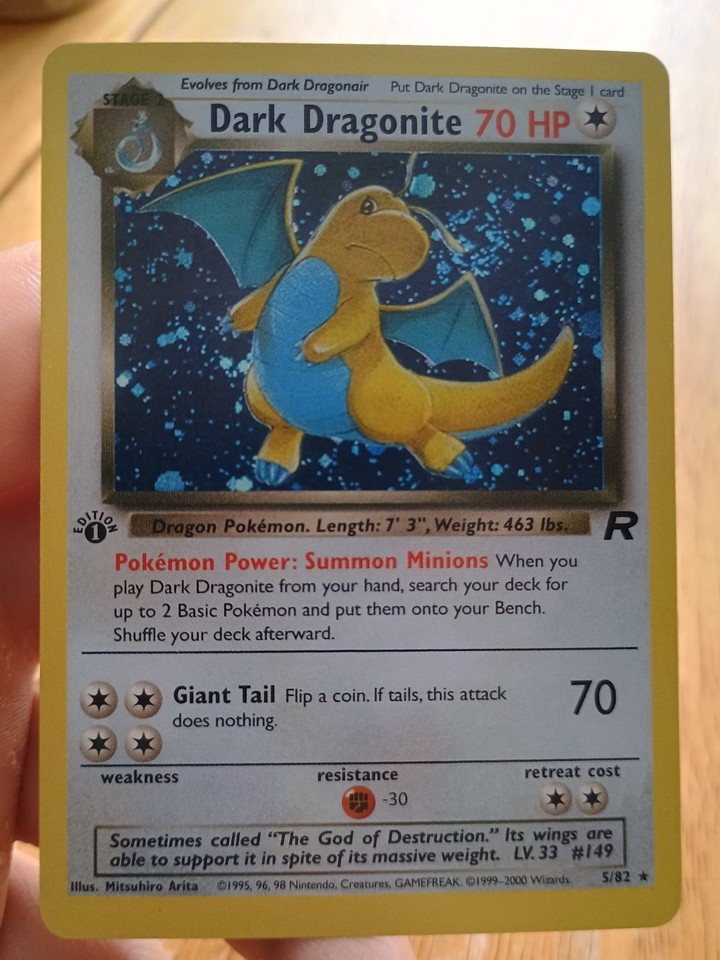 Pokemon Vintage Cards Dark Blastoise & Dark Dragonite & Blastoise ...