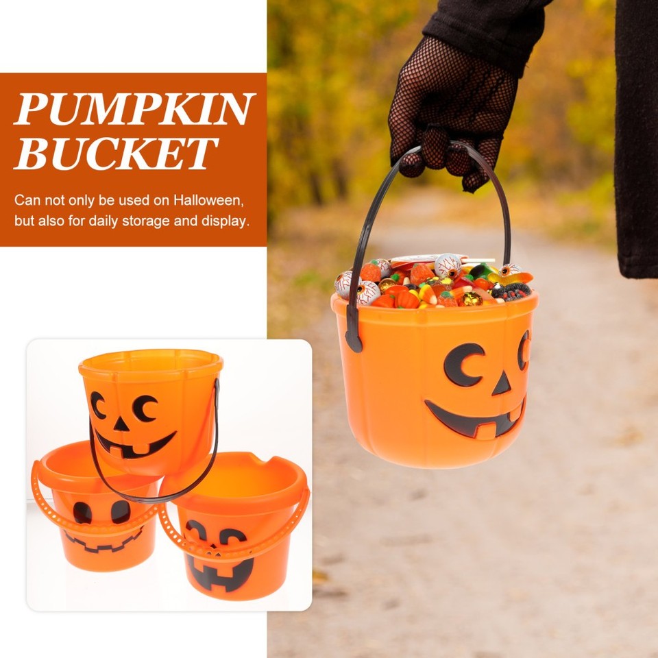 3 Pcs Halloween Candy Holders Favor Buckets for Sweets Plastic ...