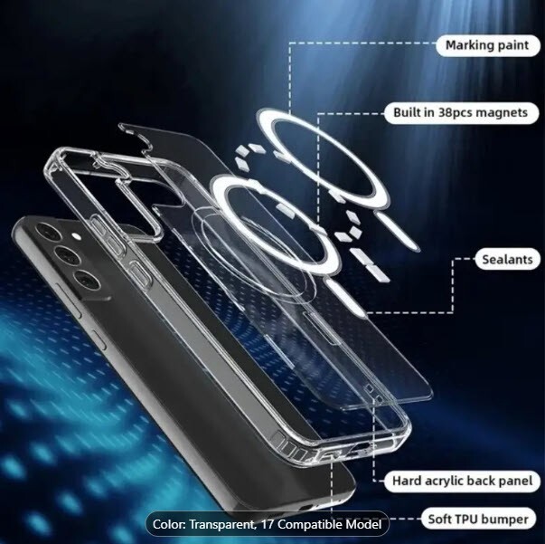Clear Magsafe Case for Samsung S25, Plus, Ultra Shockproof Frosted Back ...