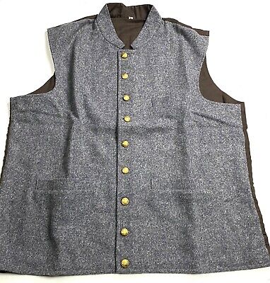 CIVIL WAR CS CSA CONFEDERATE WOOL INFANTRY JACKET VEST-XLARGE 48R | eBay