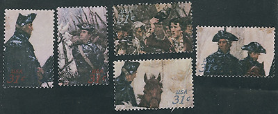 Scott # 1689 ...31 Cents....Washington@ Valley Forge.... Set of 5 ...