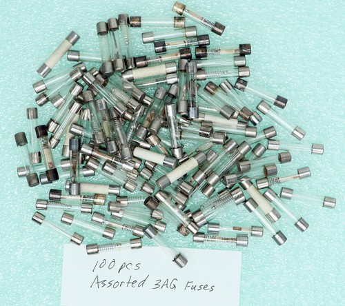 100 pcs Assorted 3AG Fuses, Various Values, Slow and Fast Blow | eBay