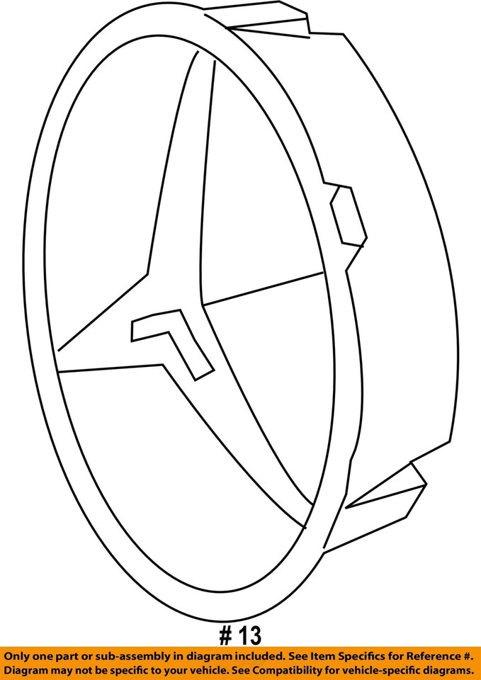 MERCEDES OEM 12-20 AMG GT S Grille Components-Emblem Support 2188880060 ...