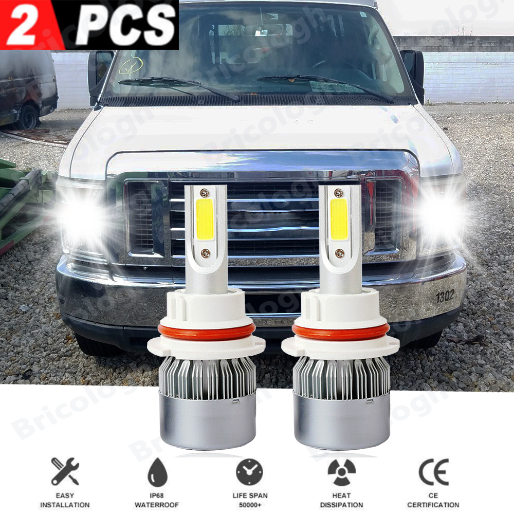 LED For Ford ECONOLINE E150-E450 1995-2007 Headlight 9007 HB5 Bulbs Hi ...