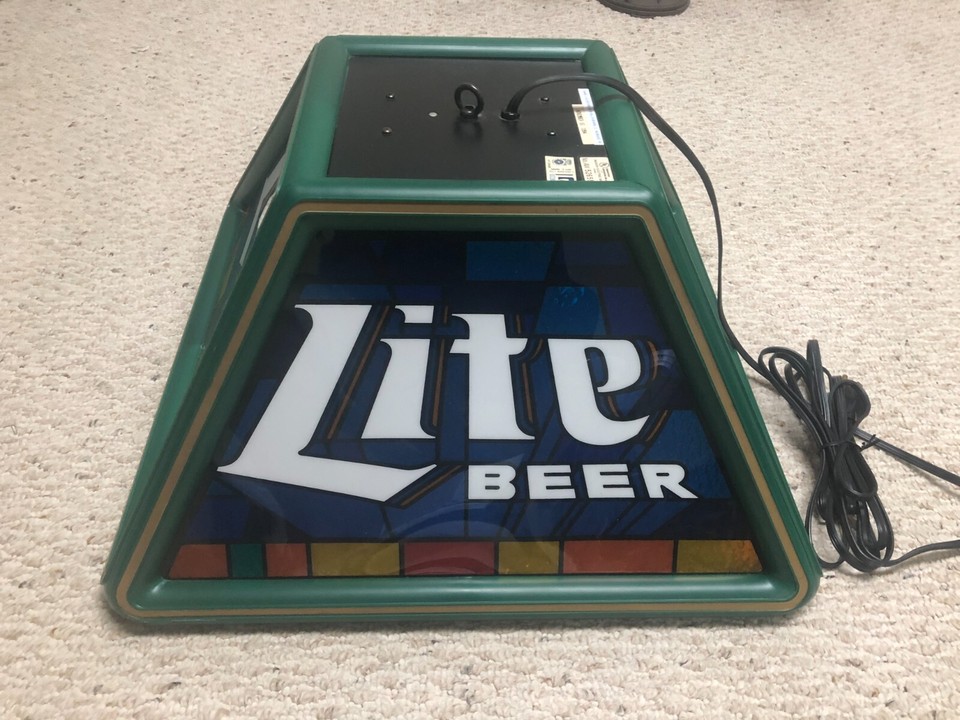Vintage 1990's Miller Lite Beer Pool Table Game Room Bar Light - Very ...