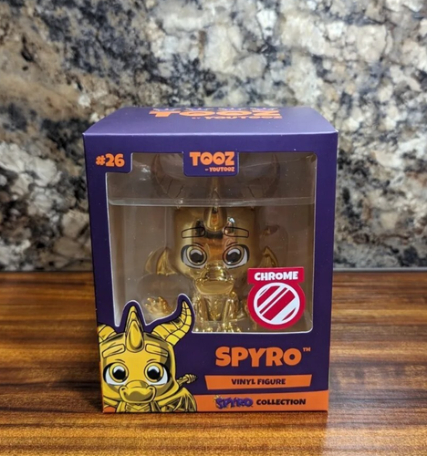 New Youtooz Spyro the Dragon Vinyl Figure LE Gold Chrome #26 Activision ...