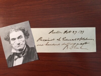 RUFUS CHOATE DOCUMENT SIGNED, AM. LAWYER, CONGRESSMAN, SLEEPWALKING ...
