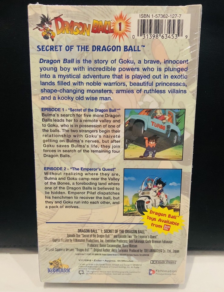 Dragon Ball VHS Secret Of The Dragon ball 1986 Factory Sealed Rare 1st ...