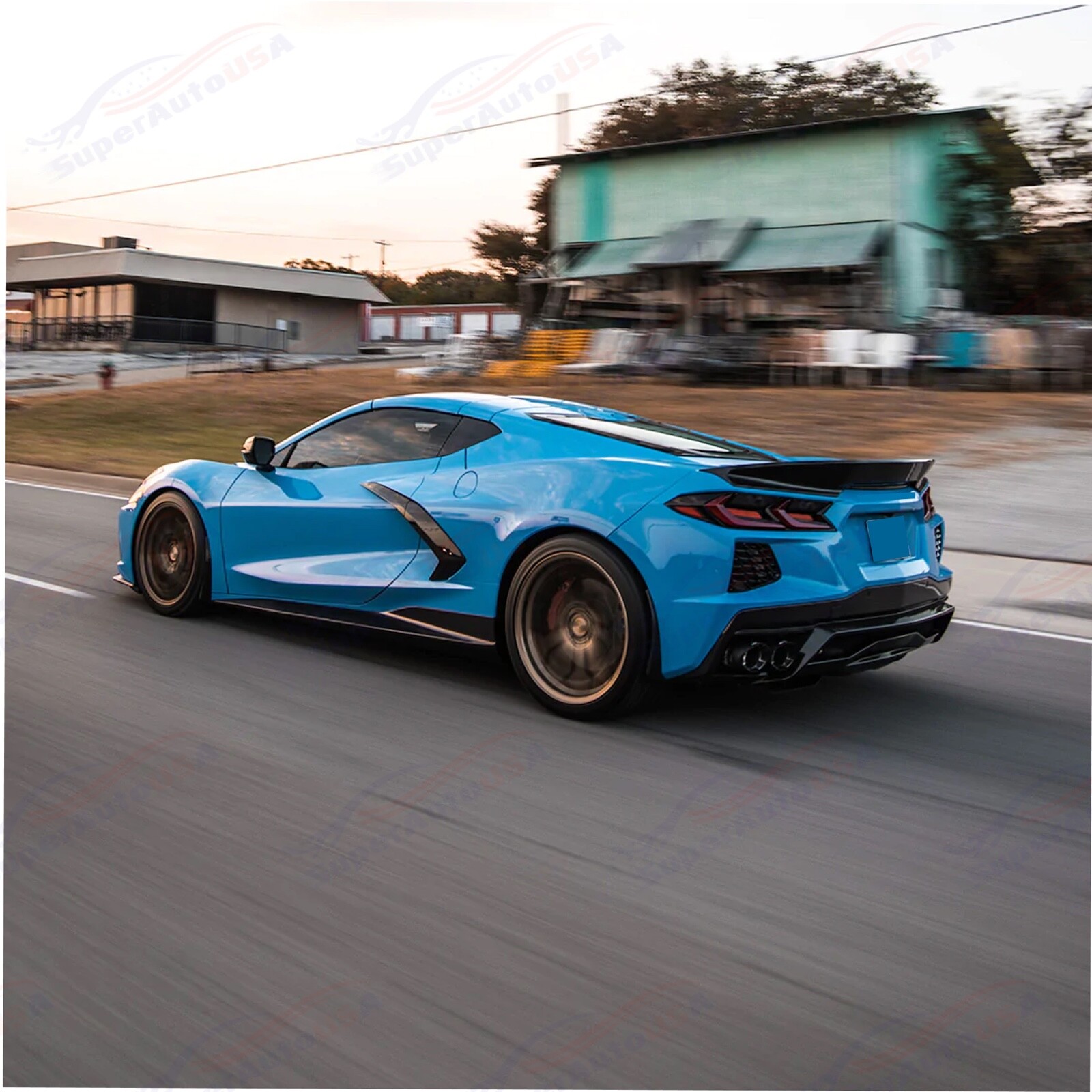 For 2022-23 Chevrolet CORVETTE C8 MATTE BLACK DUCKTAIL REAR TRUNK ...