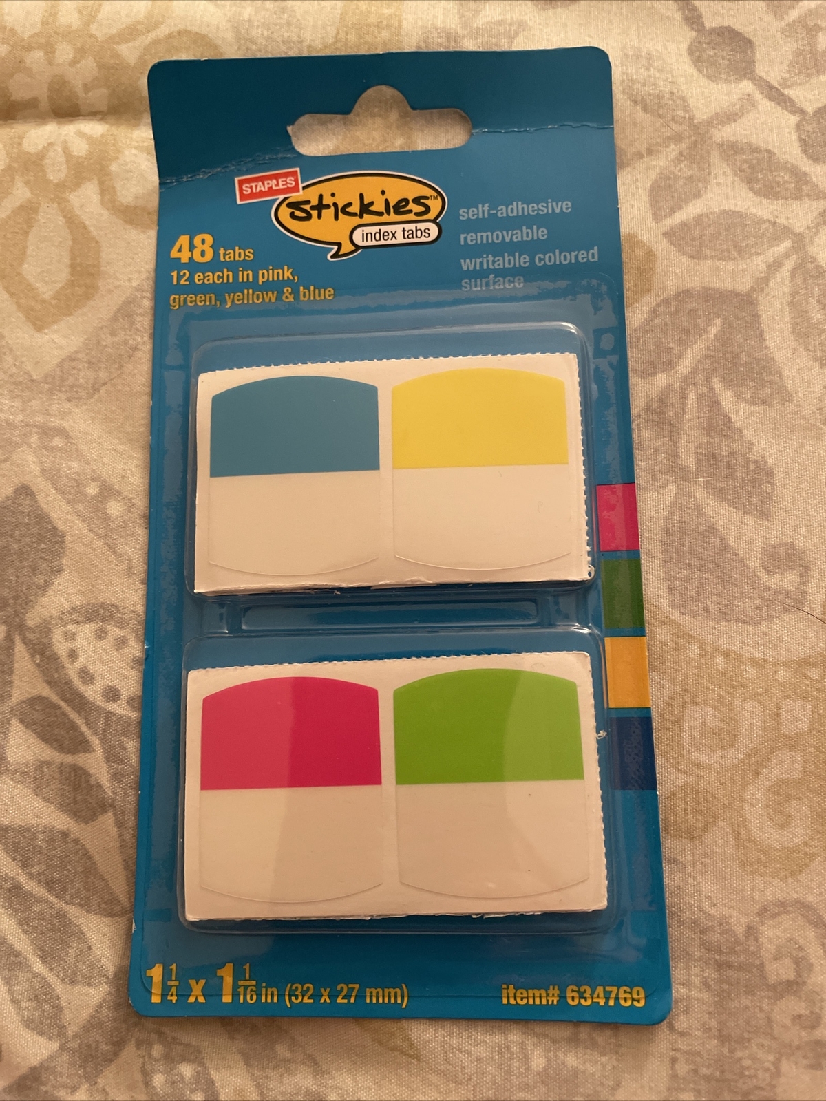Staples Stickies Tabs Assorted Colors 1.06 Wide 48/Pack (35020) for ...