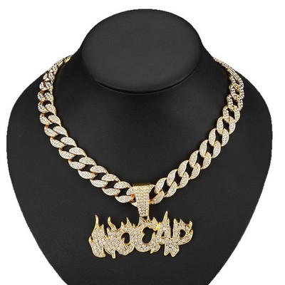 Men's NOCAP Alloy Pendant Necklace – Hip Hop Cuban Chain Street Style ...