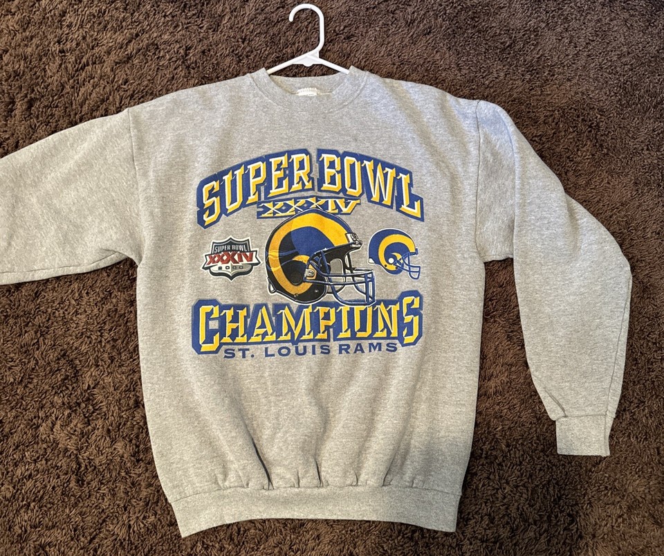 St Louis Rams 2000 Super Bowl Champions Crew Sweatshirt NFL Logo 7 M ...