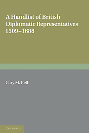 NEW BOOK A Handlist of British Diplomatic Representatives - 1509‚Äì1688 ...