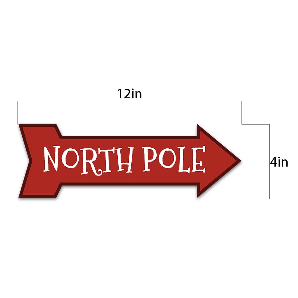 Arrow Shape Plus North Pole 12x4" Wall or Door Sign | Christmas | eBay