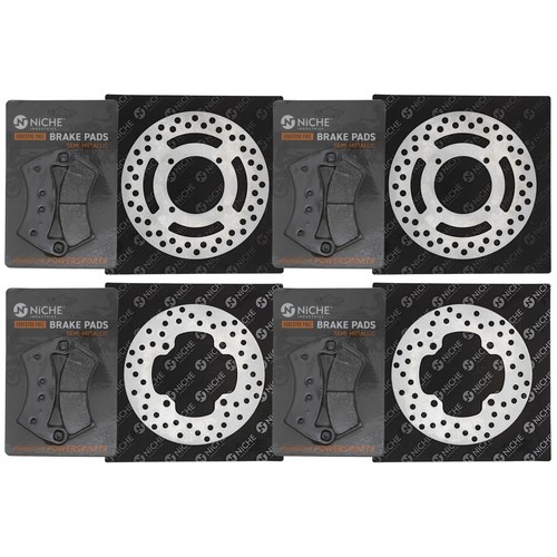 NICHE Brake Rotor Pad Kit for Polaris Ranger 800 500 ATV Semi Metallic ...