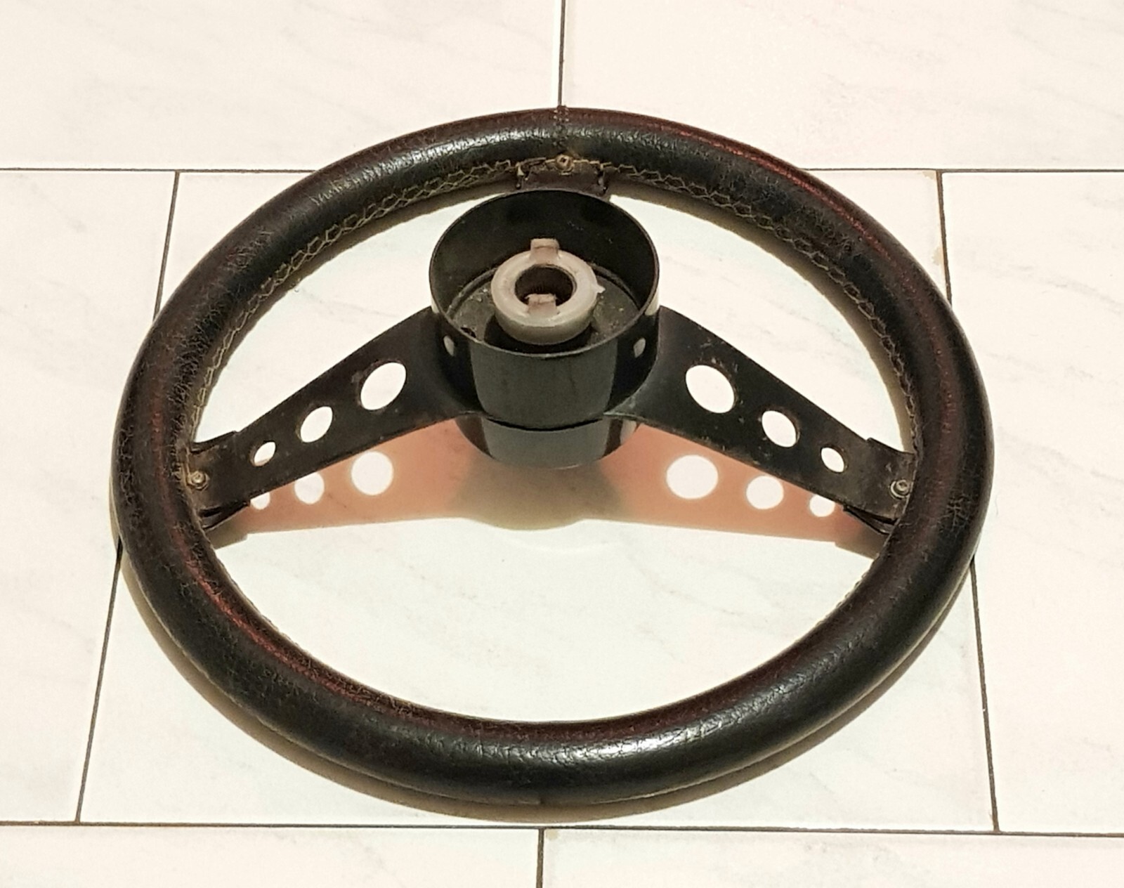 Ancien Volant Cuir 33 cm Springalex??? Steering Wheel Old Mini Leyland ...