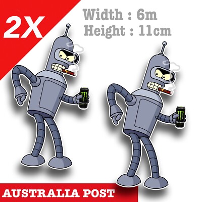 Monster Energy Drink Bender with Cigar Funny Futurama Character Decal ...