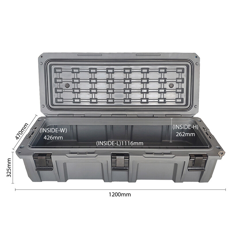 110L Storage Box Case Low Profile Heavy Duty Waterproof Cargo Tool Box ...