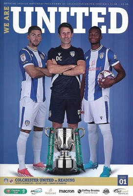 Colchester United v Reading 24/25 Carabao Cup programme | eBay UK