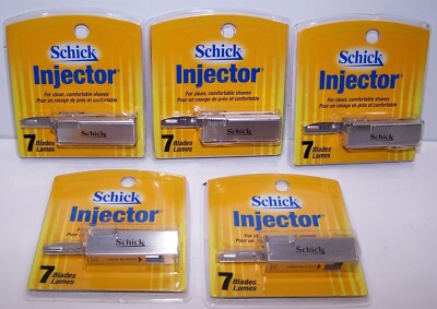 Schick Injector Blades w/Durable Chromium 7 Blades Per Pack - Pack of 5 ...