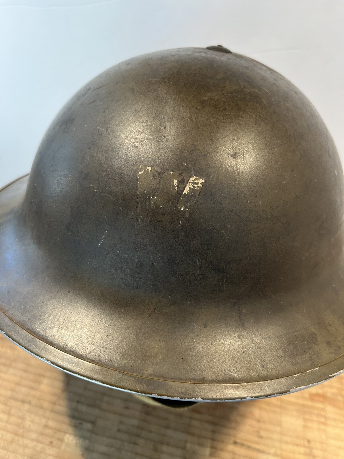 WWII WW2 Brody Canadian Military helmet, Steel/Webbing - W On Front, C ...