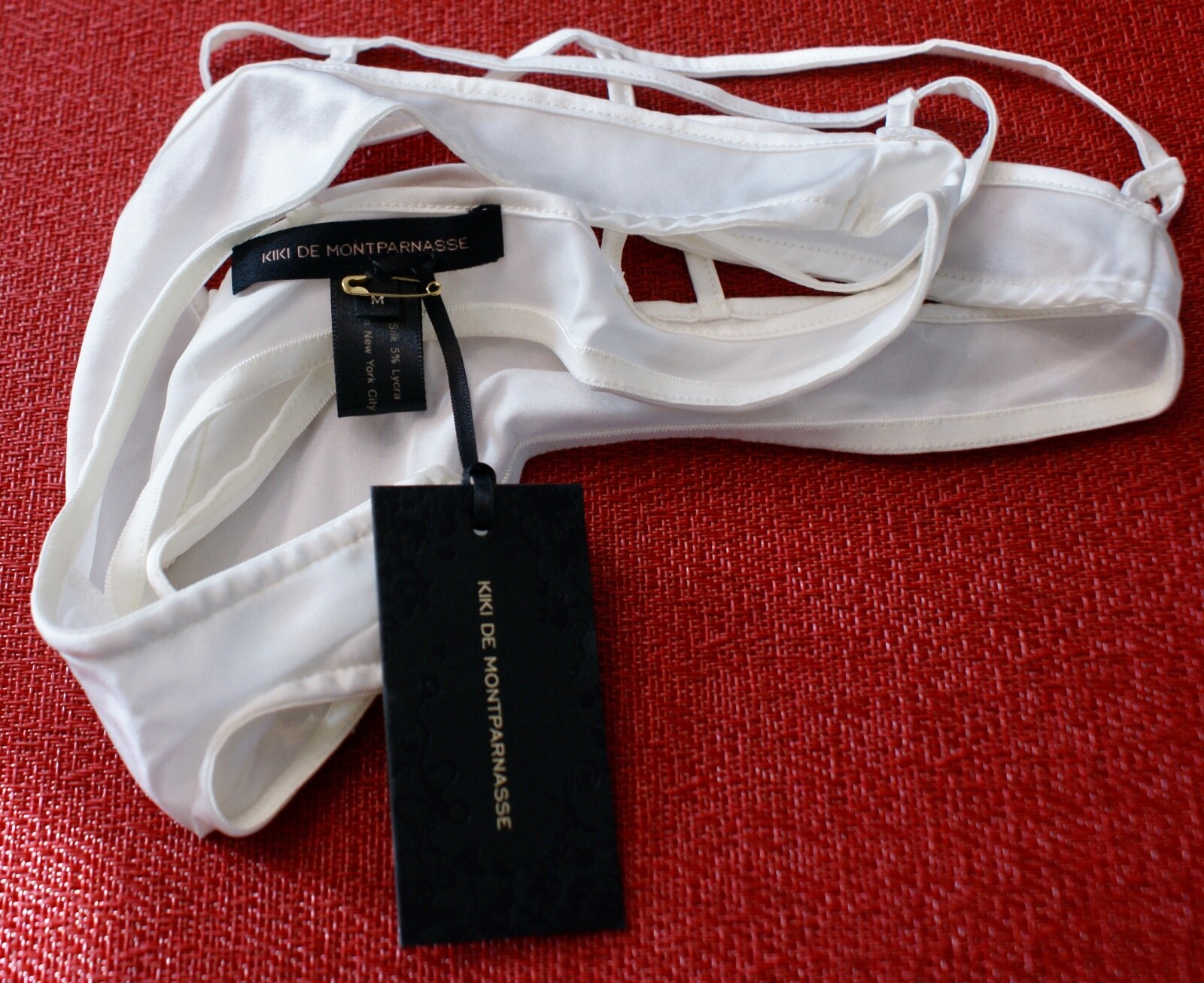 $142 Kiki De Montparnasse Women's Ivory Cage Cotton Briefs Panty Size ...