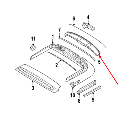 MINI CONVERTIBLE R57 Sun Roof Cassette Center Trim 54342758084 New ...