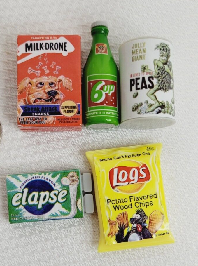 Wacky Packages Minis Series 1 Lot of 5 Figures Logs Elapse Milk Drone ...