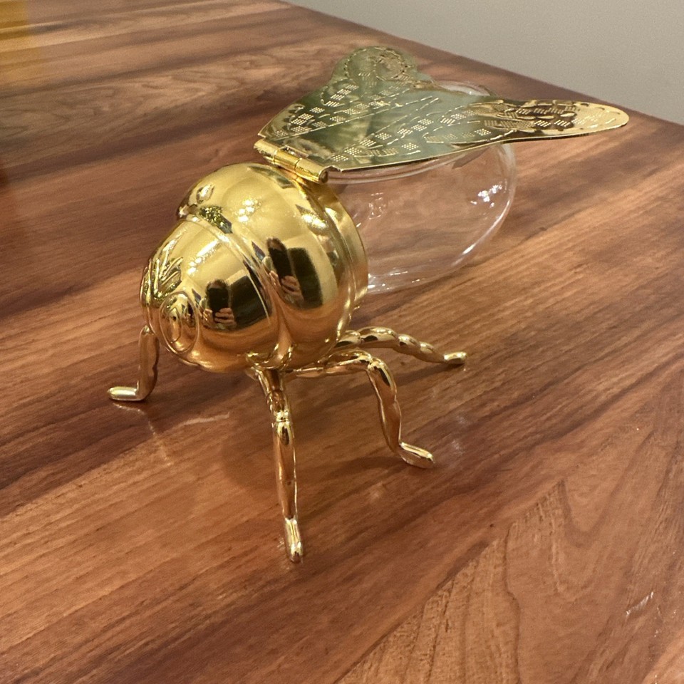 Vintage Honey Bee Pot Dipper Godinger Silver Art Company England -Gold ...