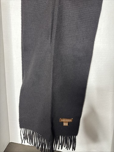 Elliot Mulryan 100% Cashmere Fringe Scarf Mens Black Rectangle Classic ...